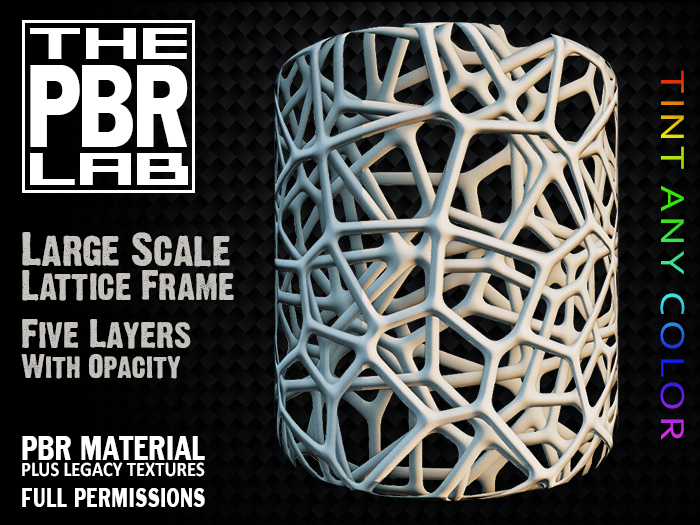 Second Life Marketplace - The PBR Lab - Large Scale Lattice Frame - 5 Layers - PBR Material & 3D ...